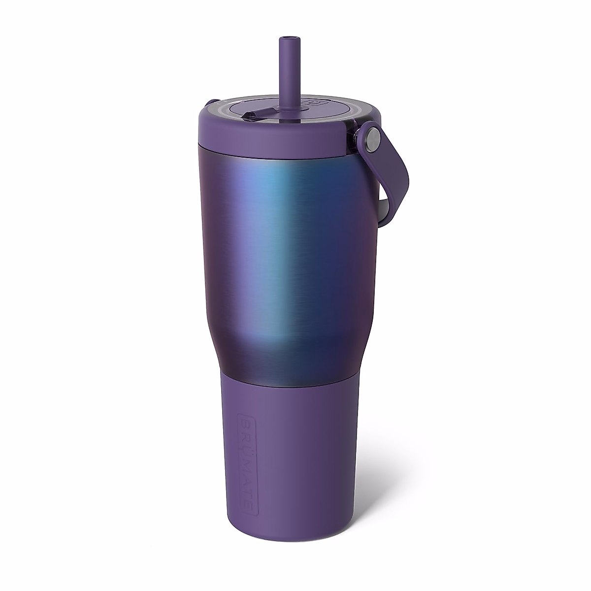 BrüMate Resa 35oz 100% Leakproof Travel Tumbler with Handle & Straw | Flexible Soft Sip Straw | Silicone Sleeve for Durability | Stainless Steel | Cup Holder & Travel Friendly | (Dark Aura)