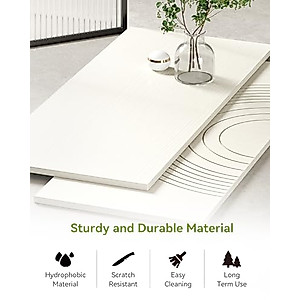 LITTLE TREE 47-Inch Reception Desk with Counter, White Front Desk Reception Room Table, Retail Counter for Checkout, Modern Welcome Desk for Lobby, Office, Beauty Salon