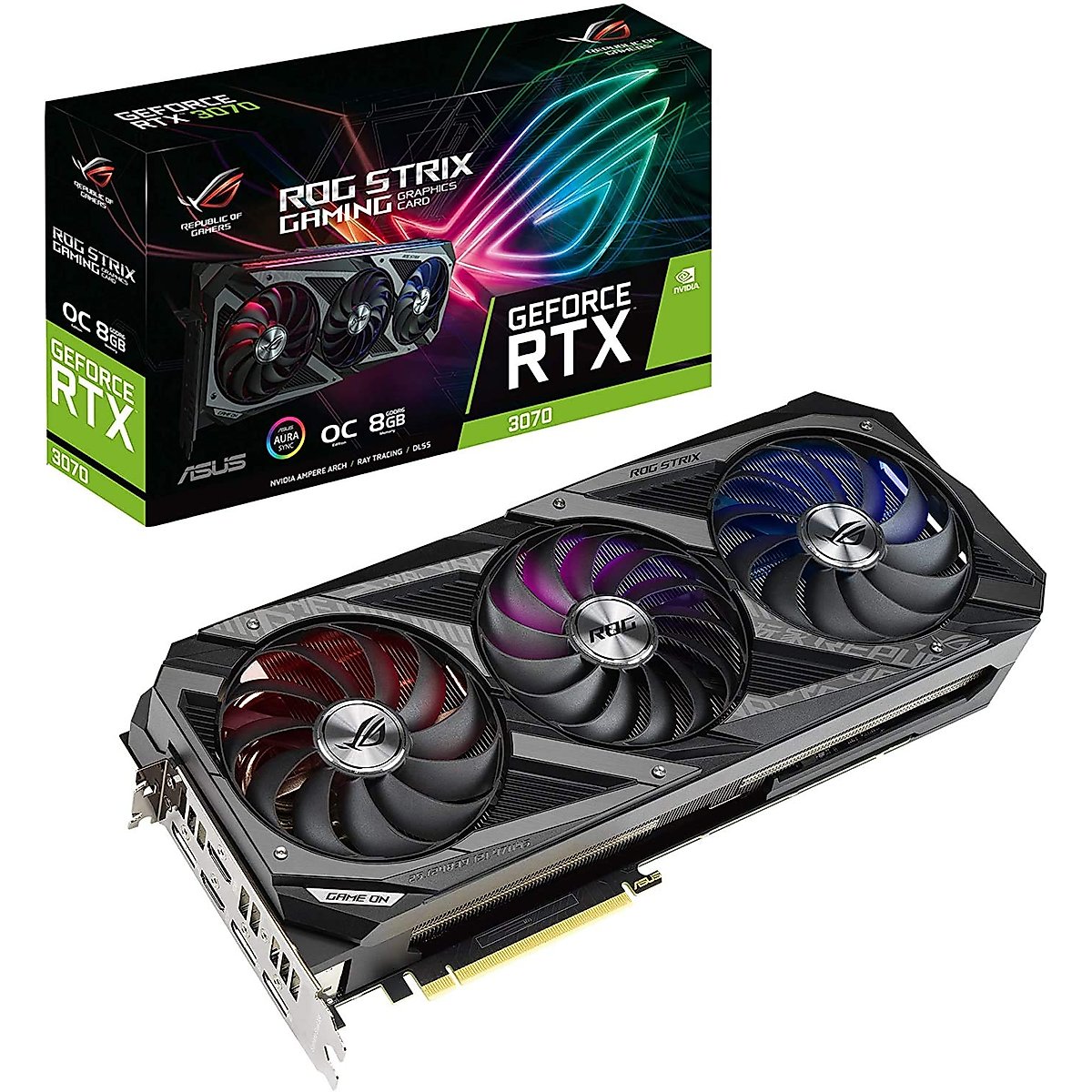 ASUS ROG STRIX NVIDIA GeForce RTX 3070 Gaming Graphics Card (PCIe 4.0, 8GB GDDR6, HDMI 2.1, DisplayPort 1.4a, Axial-Tech Fan Design, 2.9-Slot, Super Alloy Power II, GPU Tweak II)