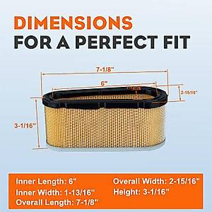 HIPA (Pack of 2) 496894S 496894 493909 Air Filter 272403S 272403 Pre Filter compatible with 12.5-17 HP 5053K Lawn Mower