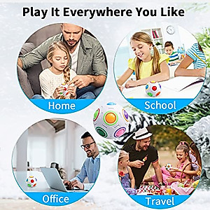 DPTOYZ Magic Rainbow Puzzle Ball Fidget Ball, Speed Cube Ball Fun Stress Reliever Magic Ball Brain Teaser Fidget Toys for Boys and Girls - Christmas Stocking Stuffers for Kids Teen & Adults