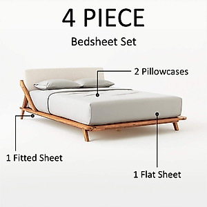 EXTRA 28" DEEP POCKET of the fitted sheet, Real 1000-Thread-Count, 100% Egyptian Cotton |Alaskan King Size, Light Grey Color| 4 PC Sheet Set, 1000TC Egypt Long Staple Cotton, Soft Silky Sateen Weave