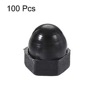 uxcell M3 Female Thread Nylon Hex Domed Cap Acorn Nut Black 100pcs