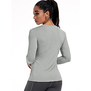 CADMUS Women's V-Neck Workout Shirts Long Sleeve Yoga Top Athletic Running T Shirt,Black, Grey, Pink,Large