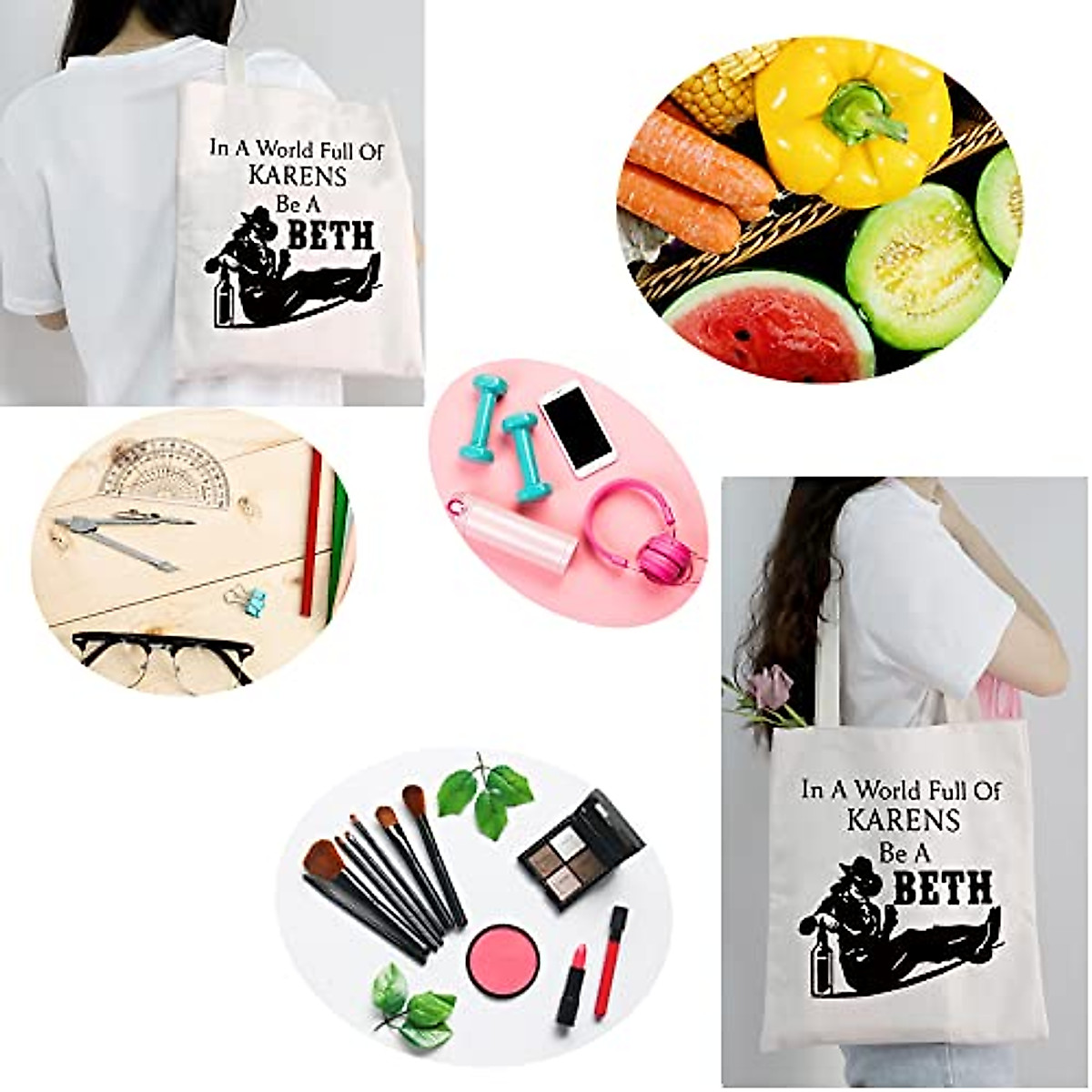 MEIKIUP TV Show Fans Gift Beth Dut ton Gift Fandom Travel Case In A World Full of Ka rens Be A Beth (Be A Beth Tote Bag)