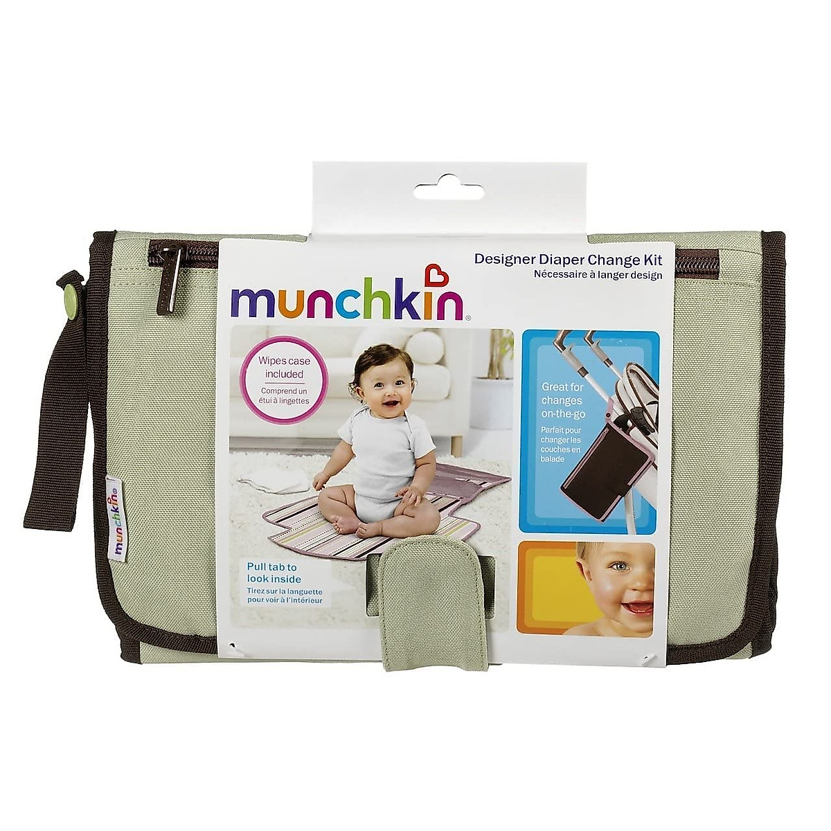Munchkin® Go Change™ Portable Diaper Changing Kit with Changing Pad and Wipes Case, Grey