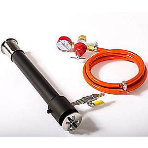 DEVIL-FORGE Gas Burner DFM (308.000 BTU), gas ball valve, air choke, Propane Forge Furnace Foundry Raku Kiln Blacksmith Farrier Knife