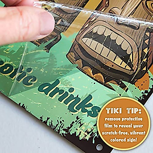 Tiki Bar Decor 3PC Set, Fun Tiki Bar Signs for Your Tiki Bar, 8" x 12", Ready to Hang with 12 Screws included, Tiki Bar Decorations, Tiki Bar Accessories, Tiki Decorations Outdoor