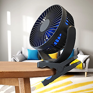 xasla 6700mAh Clip on Fan Rechargeable, Battery Operated USB Desk Fan, Quiet & Strong Airflow, Portable Personal Fan for Baby Stroller, Golf Cart, Camping, Beach, Treadmill, Travel