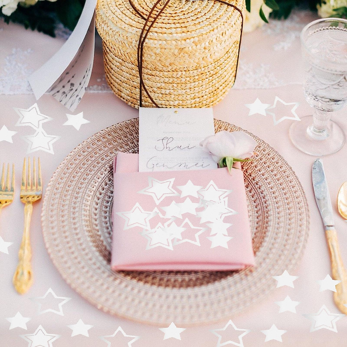 Confetti Star Confetti Birthday Party Scatter Wedding Party Sequins Glitter Metallic Table Decoration for Anniversary Birthday Retirement Weeding event Supplies.(Star 2 Size Silver)