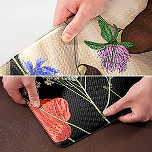 FNLNDO Mushroom Kitchen Rugs and Mats Green Mushroom Kitchen Decor Anti Fatigue Kitchen Floor Mat Set of 2 Non-Skid Washable Kitchen Runner Rug for Kitchen Sink Laundry