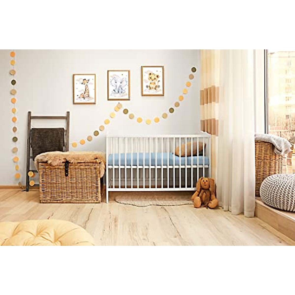 MELIBABY 100% Organic Cotton Muslin Crib Sheet|Soft & Breathable Crib Sheet Blue|Crib Mattress Sheet|Baby Bedding for Girl or Boy|Cotton Crib Sheet Organic Crib Sheet|Crib bedding, Toddler bed sheet