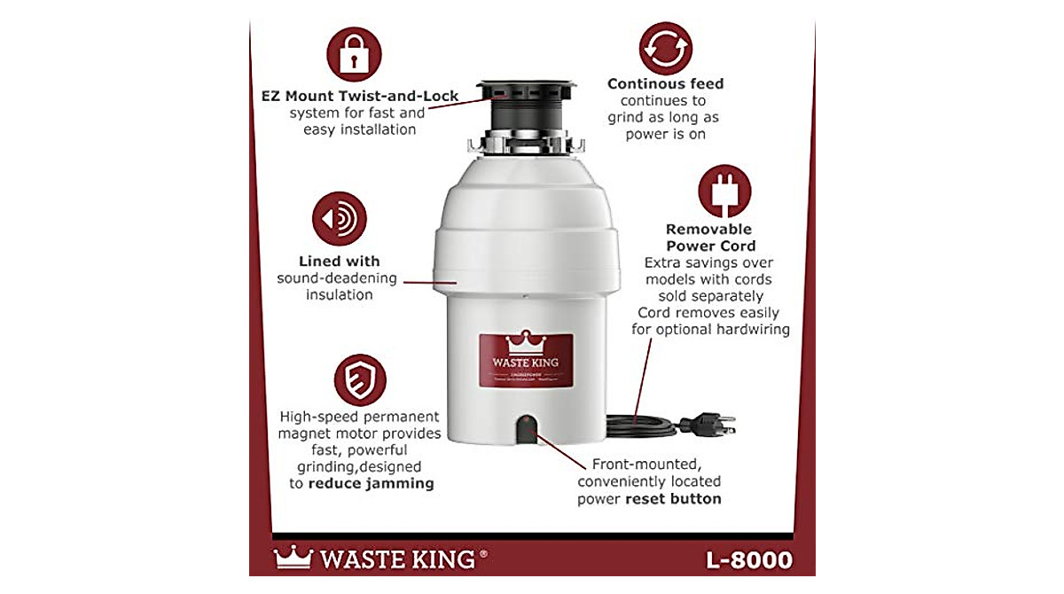 Waste King 1 HP Garbage Disposal – Powerful & Easy to Install
