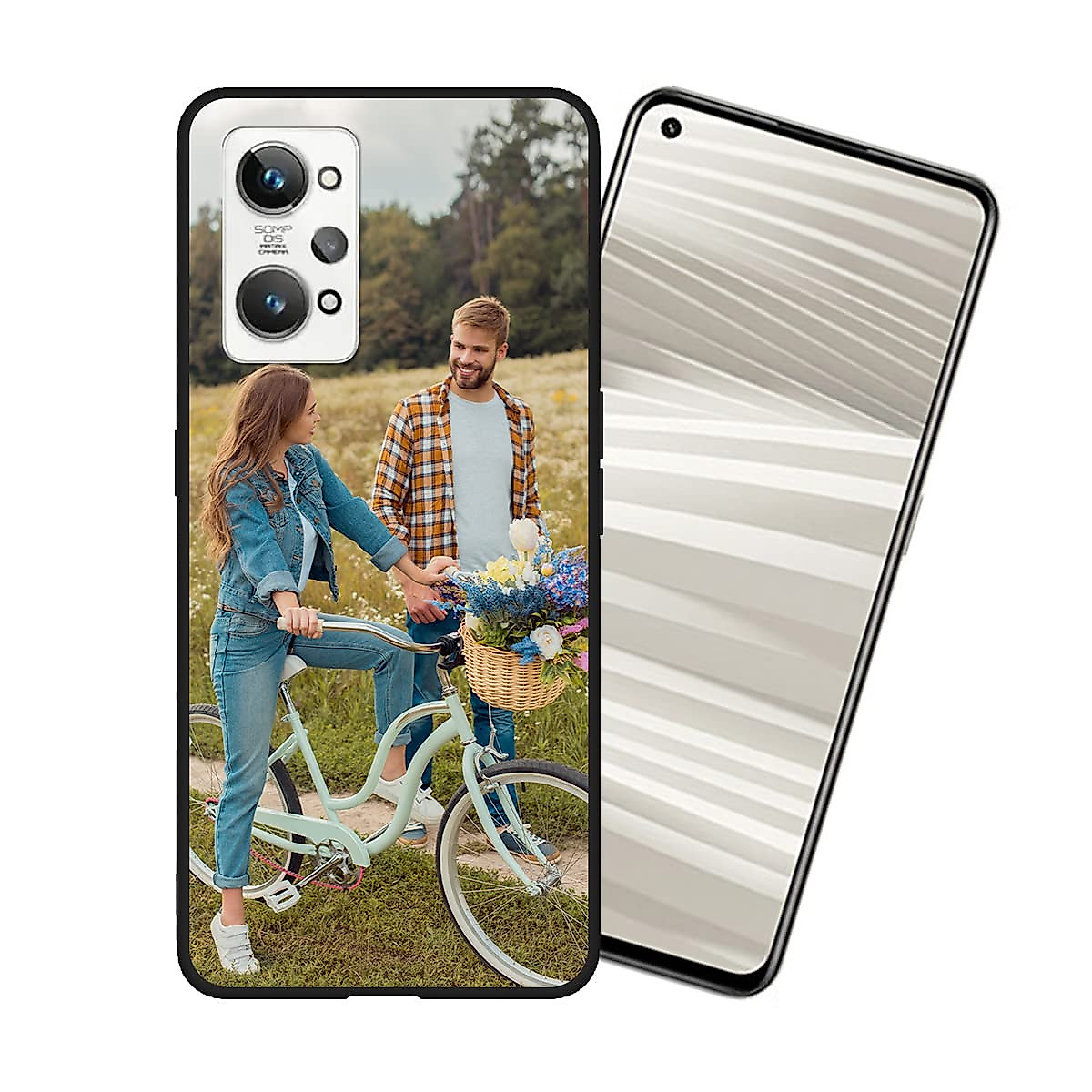 Styletify Customized Photo Case for Oppo Realme GT 2/GT Neo 2,Personalized Picture Case Shockproof Silicone Case Soft Candy Custom Phone Case Birthday Mother Day Protective Phone Cover Black