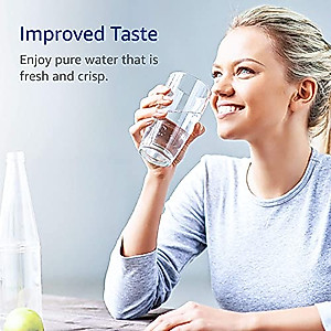AQUA CREST GXRLQR Under Sink Inline Water Filter, NSF 42 Certified, Replacement for GE SmartWater Twist and Lock In-Line GXRLQR Water Filter (Pack of 3)