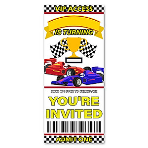 VAHATAN Race Car Birthday Party Invitations 20 Pack Race Car Ticket Invitations with Envelopes Invites Cards for Birthday Party