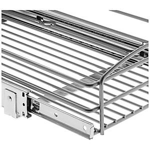Knape & Vogt RS-MUB-11-FN 5 in. H x 12 in. W x 20 in. D Multi-Use Pull-Out Basket Cabinet Organizer in Silver