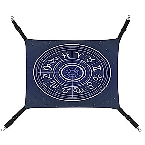 Black Star Constellation Disk Pet Hammock Bed Guinea Pig Cage Hammock Small Animal Hanging Bed for Ferret, Chinchilla, Puppy and Other Small Animals