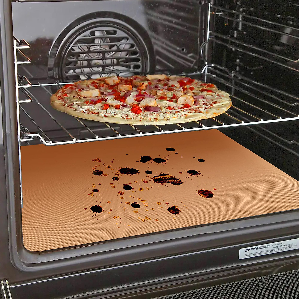 Innov8 Home Oven Liners for Bottom of Oven, Set of 2 Oven Mats for Electric & Gas Oven, Non-Stick BPA Free Oven Floor Protector Liner, Heavy Duty Reusable Oven Liner for Clean Up & Reduce Spill