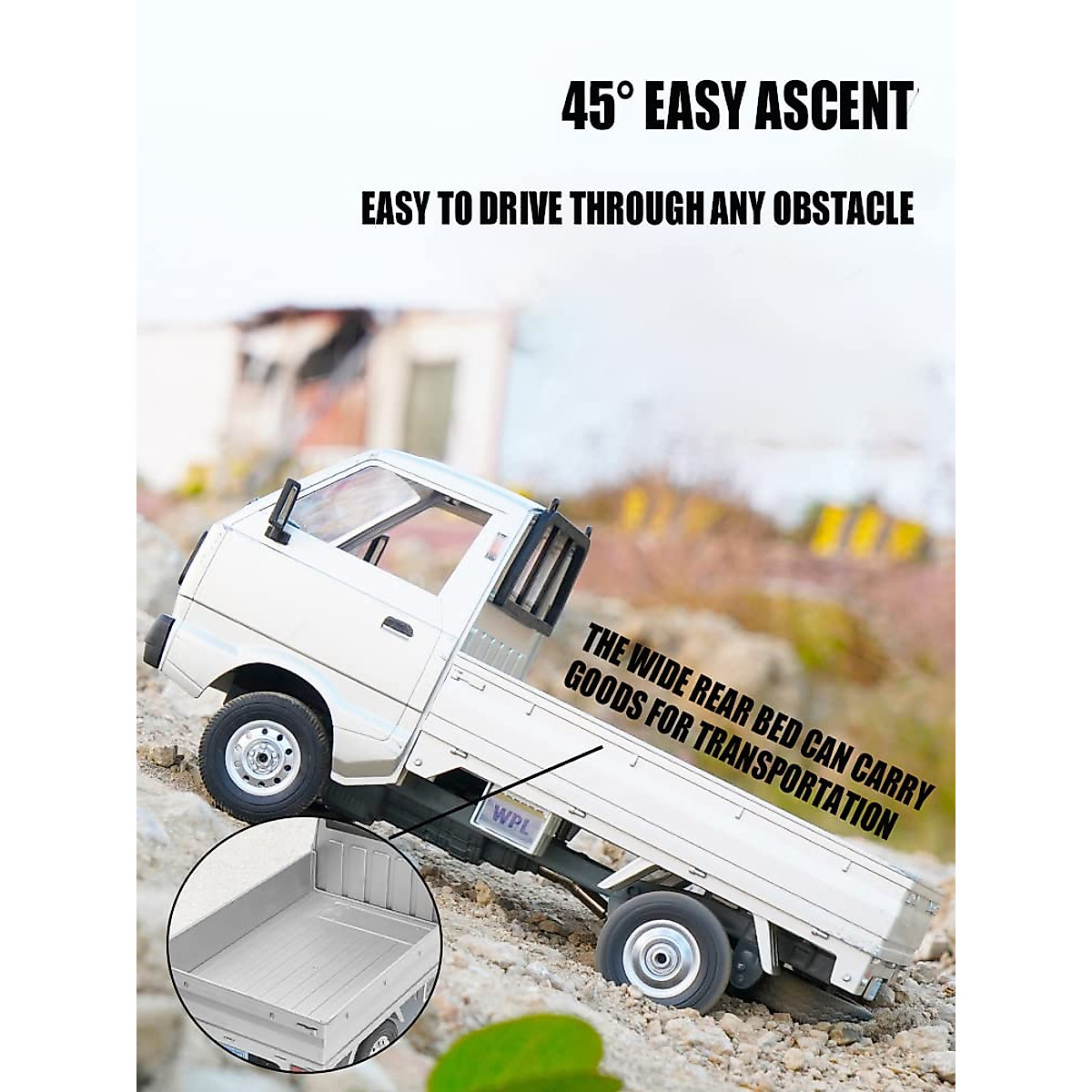 The perseids Remote Control Car WPL D12 RTR RC Rock Crawler, 1/10 Full Scale RC Drift Cars 2.4Ghz Offroad Pickup Trucks All Terrain Car RC Racing Climbing Vehicle Silver