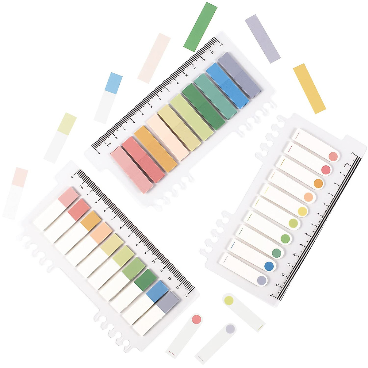 Morandi Sticky Notes, Writable Index Tabs, Set of 10 x 3 Packs Colorful Macaron Memo Stickers, Waterproof for Books, Folders, Glass, Monitors & Filing Cabinets, 200 Pieces/Pack, Morandi