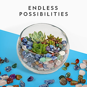 NATIONAL GEOGRAPHIC Premium Polished Stones - 2 Pounds of 3/4-Inch Tumbled Stones and Crystals Bulk, 4500+ Carats, Gemstones for Kids, Rock and Mineral Kit, STEM Toys