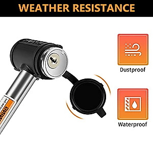 META Hardware Swivel Head Trailer Hitch Lock, Right Angle 1/2” and 5/8” Diameter Dual Bent Pin for Class I II III IV V Hitches, Anti-Theft Hitch Pin Lock Compatible with Tow Truck, Boat, Bike