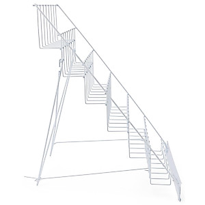 Displays2go Wire Magazine Rack with 6 Open Tiers, Holds Both Magazines and Brochures, Includes Sign Channel at the Front - White Wire