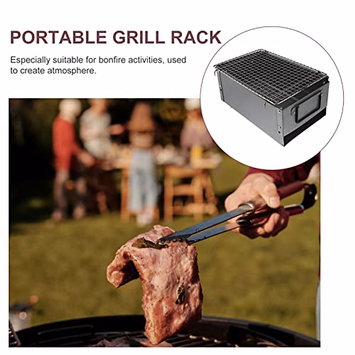 Happyyami Grill Barbecue Tool for Outdoor Small BBQ Outdoor Barbecue Tool Useful Barbecue Tool Folding Barbecue Portable Camping Stove BBQ Supply BBQ Tool BBQ net ferroalloy Foldable Travel