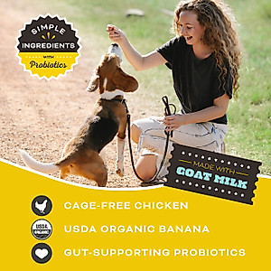 Primal Freeze Dried Dog Treats; Chicken & Banana Dog Treats with Goat Milk for Dogs, Peelin' Fantastic, Grain Free Training Treats for Dogs with Probiotics, 2 oz