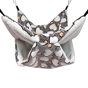 OINEEDU Pet Small Animal Cage Hammock Guinea Pig Rat Hammock- Soft Warm Bunkbed Hammock-Fit for Kitten,Ferret,Squirrel,Chinchilla,Rat,Hamster or Other Small Animals -13.39'' x 13.39'' (Love Coffee)