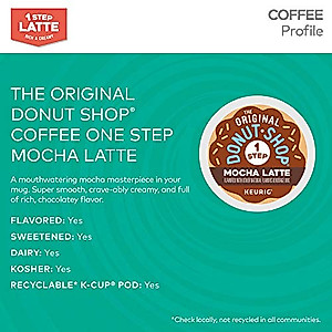The Original Donut Shop Mocha Latte, Single-Serve Keurig K-Cup Pods, Flavored Coffee Pods, 20 Count