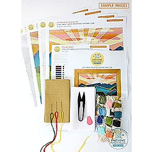 Mandala Hummingbird K309 Counted Cross Stitch KIT#2. Threads, Needles, Fabric, Clippers, Needle Threader and Printed Pattern Inside. Embroidery Pattern Kit