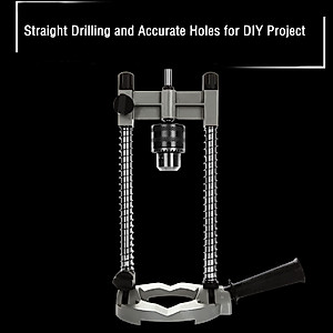 CertBuy Portable Drill Press for Hand Drill, Multi-Angle Drill Guide Attachment For 1/4 Inch and 3/8 Inch Adjustable Angle Drill Holder Guide, Portable Drill Guide with Chuck