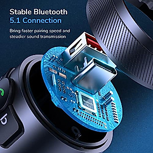 Syncwire Bluetooth 5.1 FM Transmitter for Car with Car Phone Holder Mount