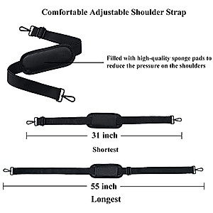 Eage Art Portfolio Case 34 x 43 inches, Waterproof Nylon Artist Carrying Bag with Soft-sided Shoulder Straps, Black Large Art Storage Folder for Artwork Organization 0003