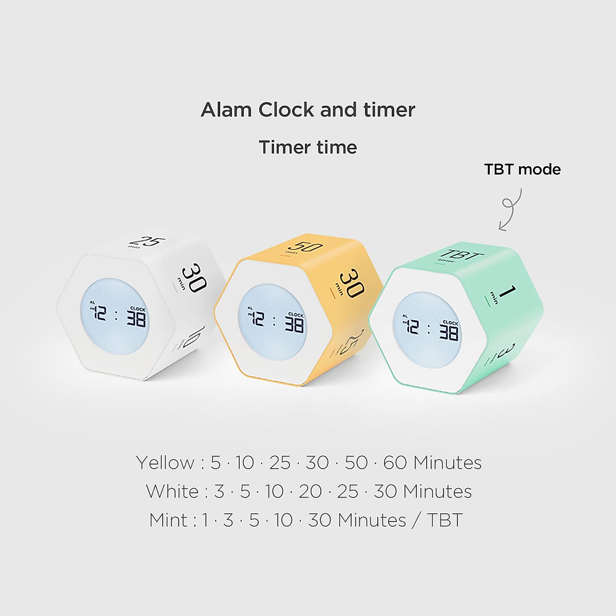 Mooas Multi Hexagon Clock Timer White Ver 2 Digital Clock Timer Backlit Display 12 24h Mode