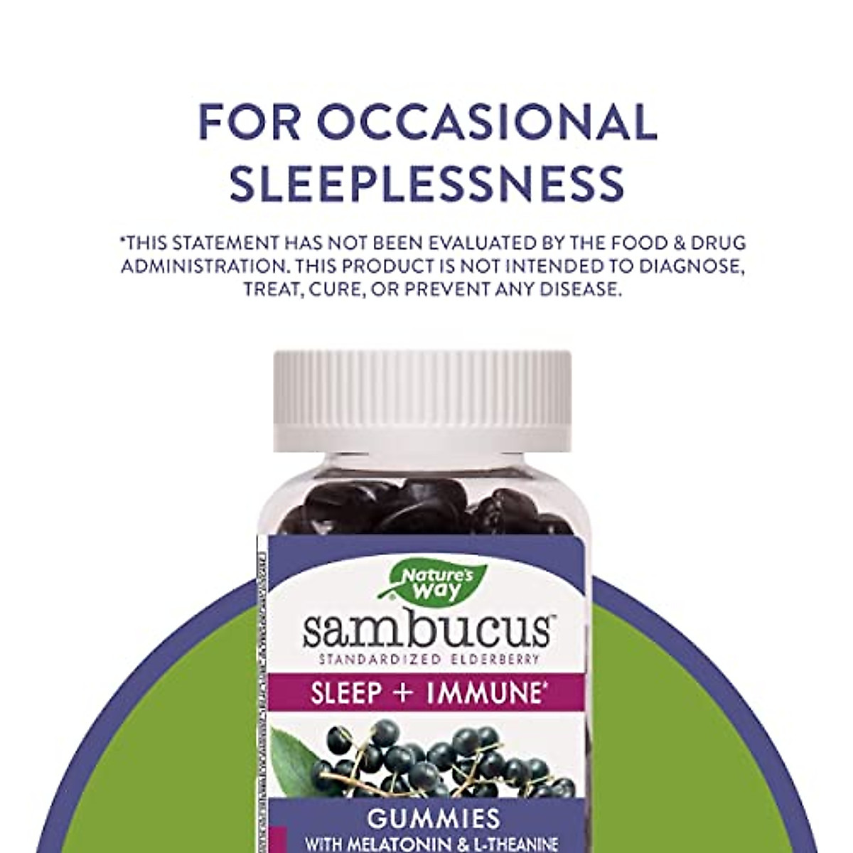 Nature’s Way Sambucus Sleep + Immune Gummies, With Melatonin, 50 Gummies