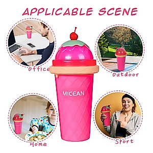Slushy cup Slushie Maker Cup,Frozen Magic Slushy Cup - Create Delicious Slushies Anywhere with This Fun and Cool Slushie Maker Cup! Includes Lids and Straws . Perfect for TikTok Trends and Cool Gadgets Fans -New Pink
