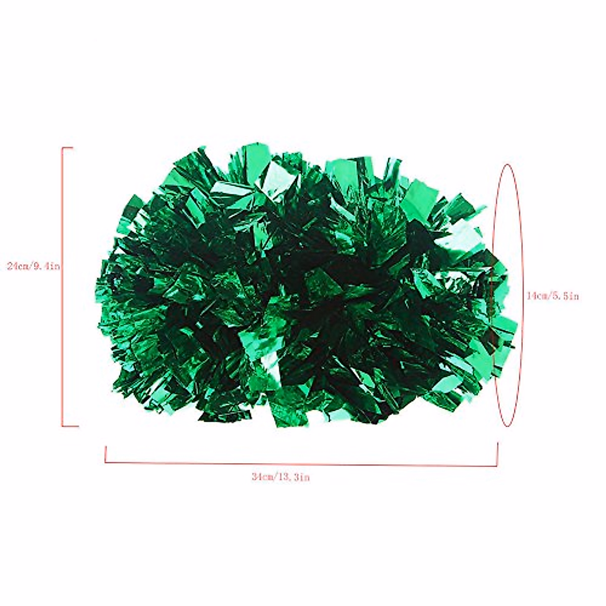 Gofypel Cheerleading Poms Squad Spirited Fun Cheerleading Kit Cheer Poms Handheld Pom Dance Party Football Club Decor Ball with Baton Handle (2 Pack) (Red)