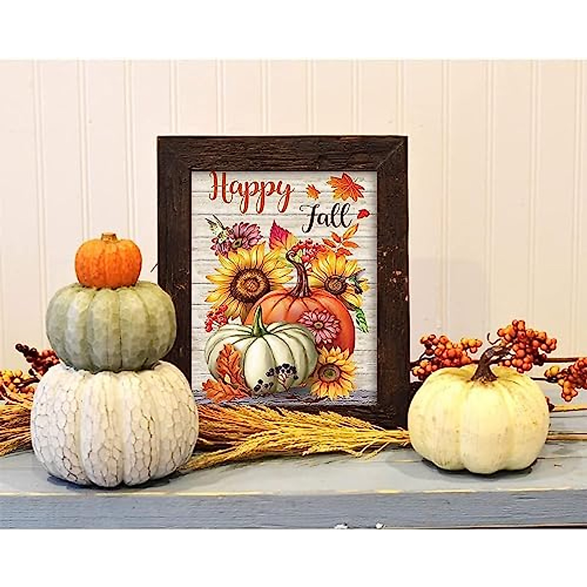 Apcufir Fall Diamond Painting Kits for Adults Beginners Round Full Drill 5D DIY Pumpkin Diamond Art Kits Sunflowers Picture Art for Home Wall Decor 12x16inch
