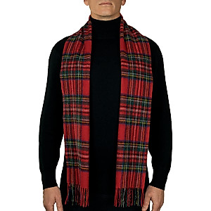 Oxfords Cashmere 100% Lambswool Tartan Scarf by Shepherds Land, Royal Stewart-One Size