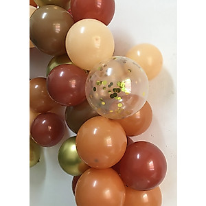 Fall boho Balloon Garland - Nude Tan Coffee Brown Gold Balloons Arch Kit for Autumn Nuetral Baby Bridal Shower Wedding Birthday Party Decorations