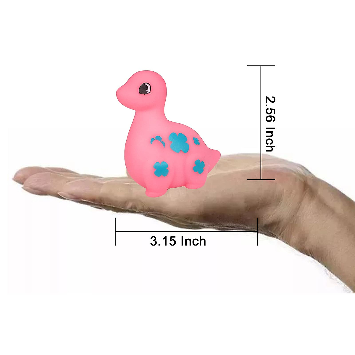 DuLaSeed Baby Toys,6 Packs Light Up Dinosaur Bath Toys, Floating Rubber Water Toys for Toddlers 1-3,Pool Bathtub Shower Toys for Kids Preschool in Christmas Birthday