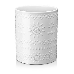 LOVECASA Extra Large Kitchen Utensil Holder, 7.4" Ceramic Utensil Holder For Kitchen Countertop With Heavy And Sturdy Base, Farmhouse Utensil Holder For Kitchen Décor, Utensil Crock Organizer, White