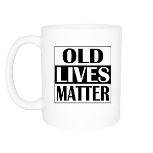 Rogue River Tactical Funny Gift Bundle - 20 Oz. Travel Tumbler Mug And 11oz Coffee Mug Old Lives Matter Senior Citizen Novelty Cup Combo Retirement Birthday Gag Gift Set Mom Dad Grandma or Grandpa