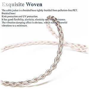 MMCX Cable IER 6N Single Crystal Copper MMCX Cable 3.5mm Braid Earphone Cable for SE846 SE535 SE215 FX850 ATLAS XBA-A3 FX1200 UE900S F9 FA1FA7 MKII DK4001 IT00 Replacement Cable (3.5mm Plug)