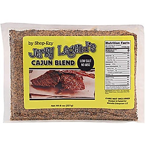 Professional Beef Jerky Slicer Making Cutting Board Kit with Jerky Legends blend of Smoky Spicy Cajun seasonings with 10 inch carving and slicing knife