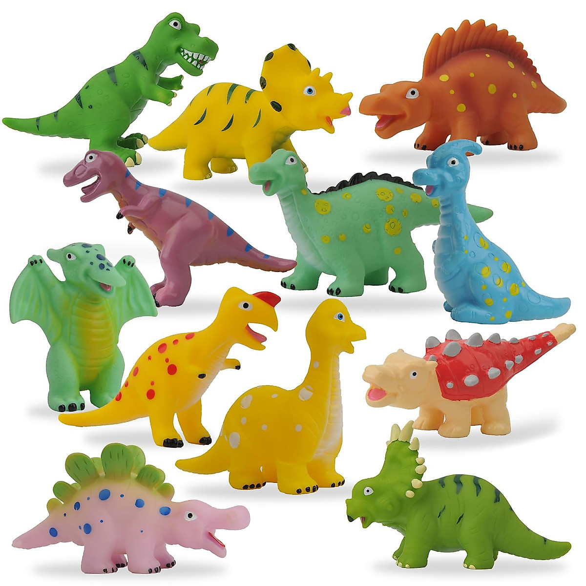 Bath Toys, Bath Toys Toddlers 2-4, Dinosaur Toddler Bath Toys, Educational Color & Species Recognition, Hole-Free Design, Ideal for Birthdays & Theme Parties