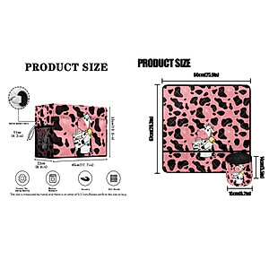 Kathyboom Milk Cow Sewing Machine Dust Covers & Mat for Table with Pockets Durable Sewing Machine Pad Dust Resistant Sewing Machine Dust Cover Easy to Clean Christmas Decor